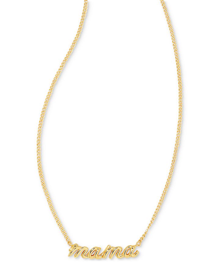 Kendra Scott 14k Gold-Plated Mama Script Pendant Necklace, 16" + 3 ...