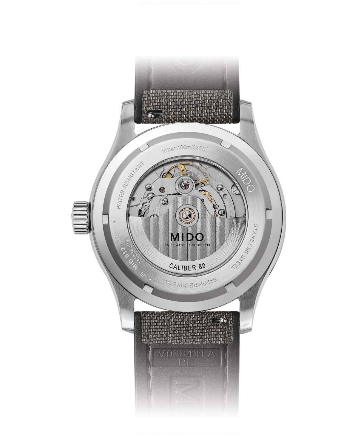 Mido Men's Swiss Automatic Multifort Gray Textile Strap Watch 42mm In ...