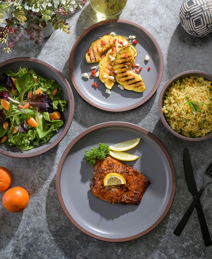 Gibson Elite Lagos Double Bowl-16 Piece Dinnerware Set, Service for 4 ...