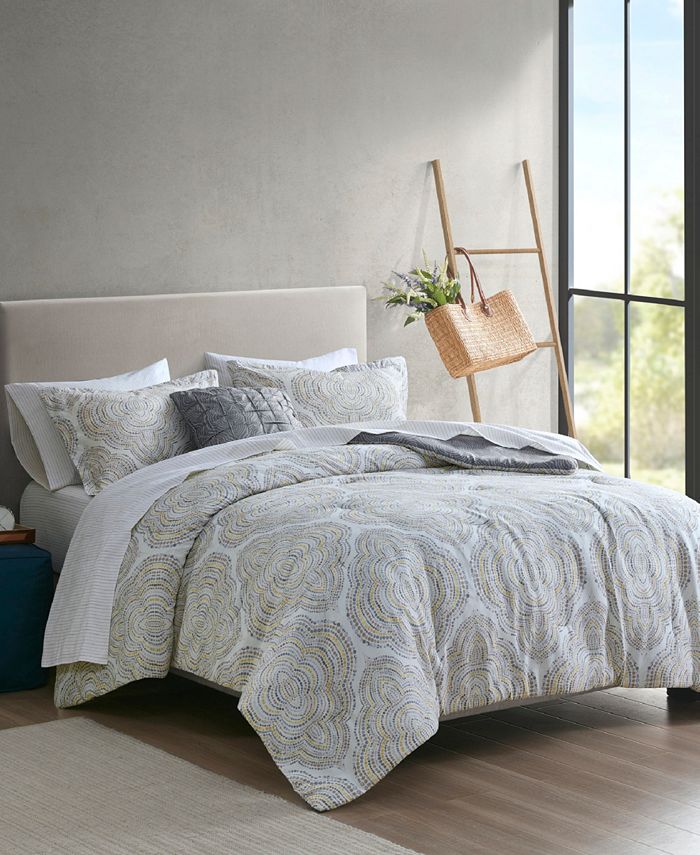 Madison Park Essentials Domino Medallion 8 Piece Reversible Comforter ...