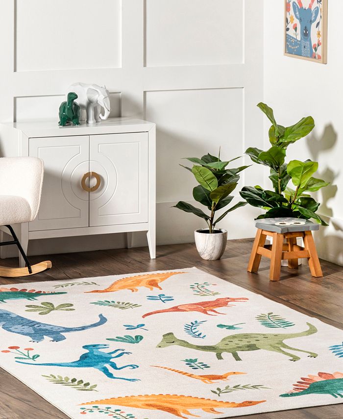 nuLoom Revel Eamon Dinosaur Washable Kids 5' x 8' Area Rug - Macy's