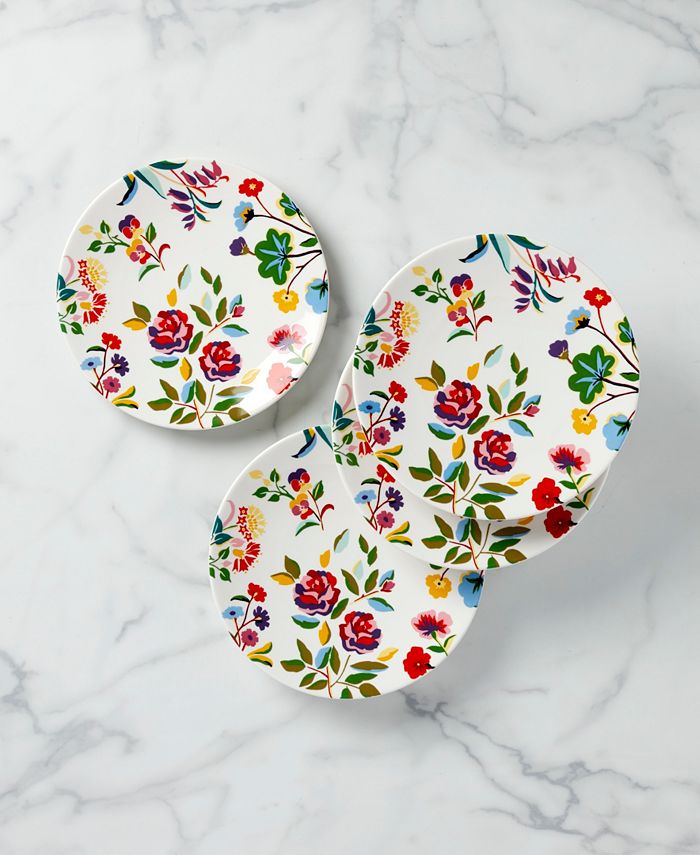 kate spade new york Garden Floral Accent Plates, Set of 4 - Macy's