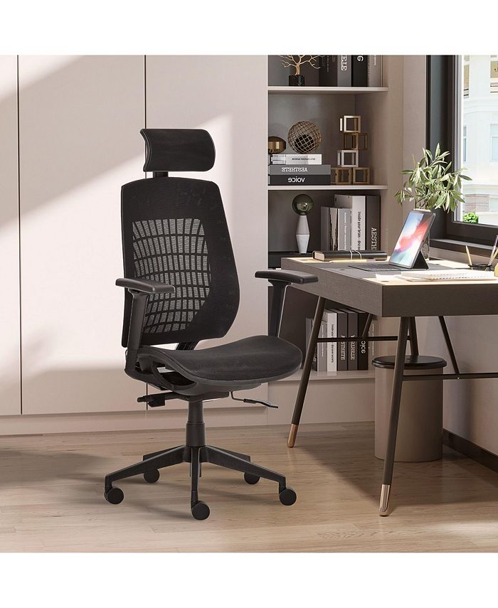 Vinsetto Ergonomic Office Chair with Adjustable Height and Headrest ...