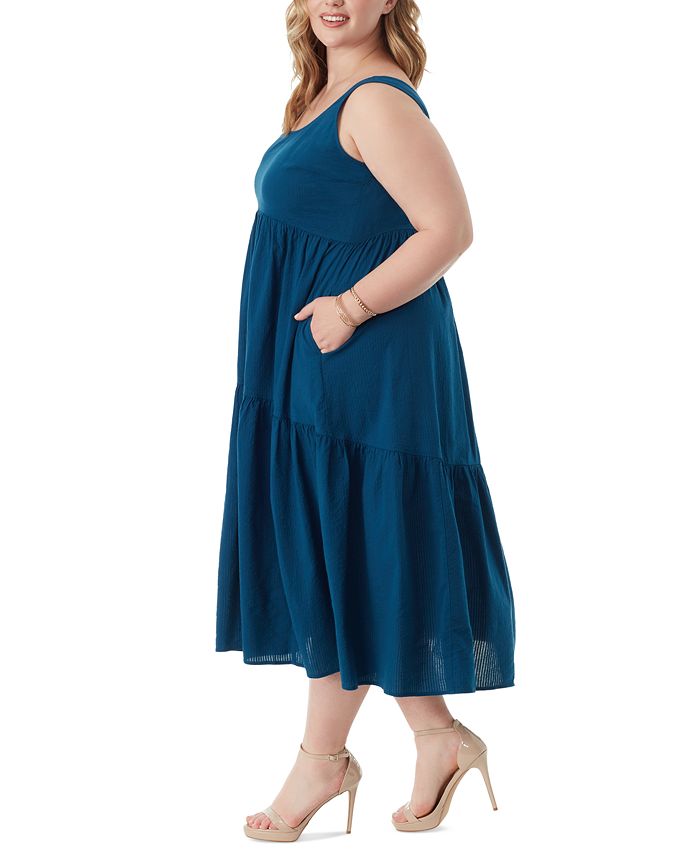 Jessica Simpson Trendy Plus Size Cheryl Cotton Tiered Dress - Macy's