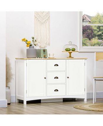 HOMCOM Buffet Cabinet with 3 Storage Drawers and Adjustable Shelves, 2 ...
