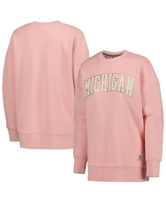 Pressbox Women's Pink Michigan Wolverines La Jolla Fleece Pullover ...