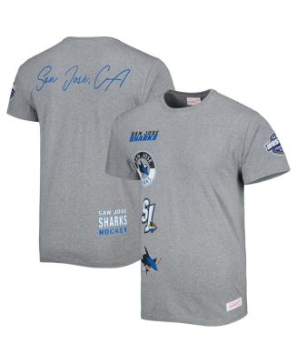 Men's Mitchell & Ness Heather Gray San Jose Sharks City Collection T ...