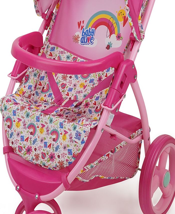 Baby Alive Pink And Rainbow Doll Jogging Stroller - Macy's
