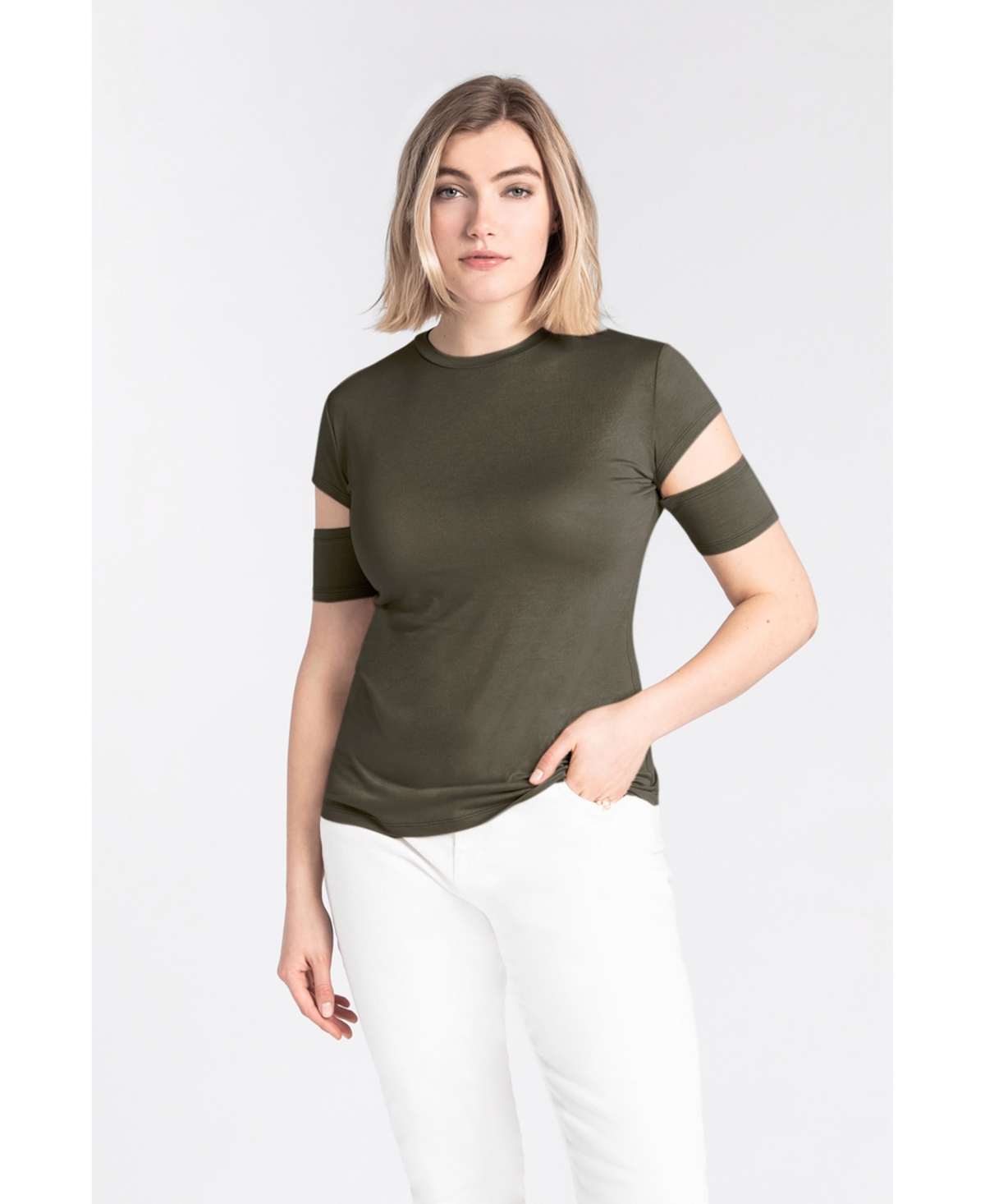 Click here for Marcella Plus Size Esme Top - Military green prices