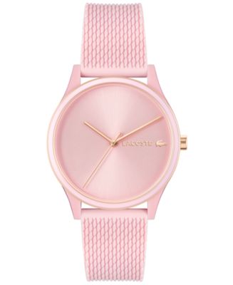 Lacoste Women's Crocodelle Pink Silicone Strap Watch 36mm - Macy's