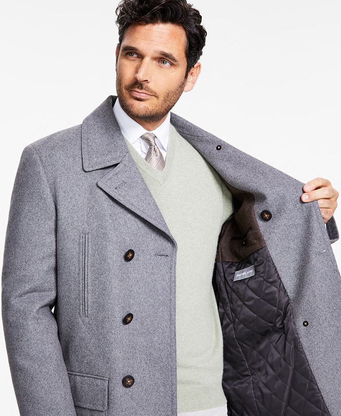 Michael Kors Men's Classic Fit Double-Breasted Wool Blend Peacoats - Macy's