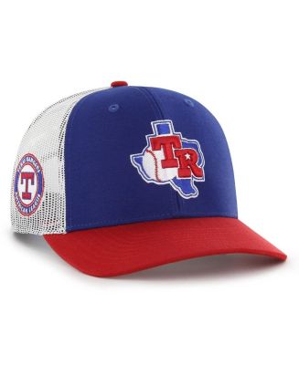 Men's '47 Brand Royal, Red Texas Rangers Sidenote Trucker Snapback Hat ...