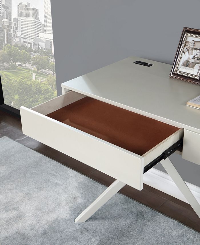 Furniture of America Myles 30" Solid Wood Computer Desk with Universal ...