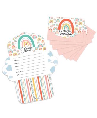 Big Dot of Happiness Hello Rainbow Fill-In Cards Boho Party Fold & Send ...
