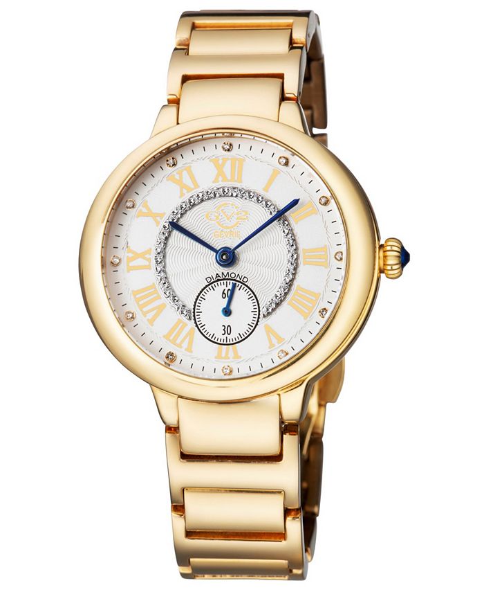 GV2 by Gevril Women's Rome Swiss Quartz Gold-Tone Stainless Steel Watch ...