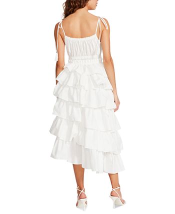 Steve Madden Women's Mireya Cotton Ruffle-Trim Midi Dress - Macy's