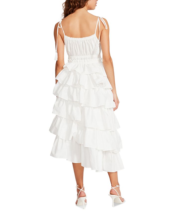 Steve Madden Women's Mireya Cotton Ruffle-Trim Midi Dress - Macy's