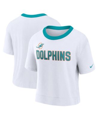 Women's Nike White Miami Dolphins High Hip Fashion Cropped Top - Macy's