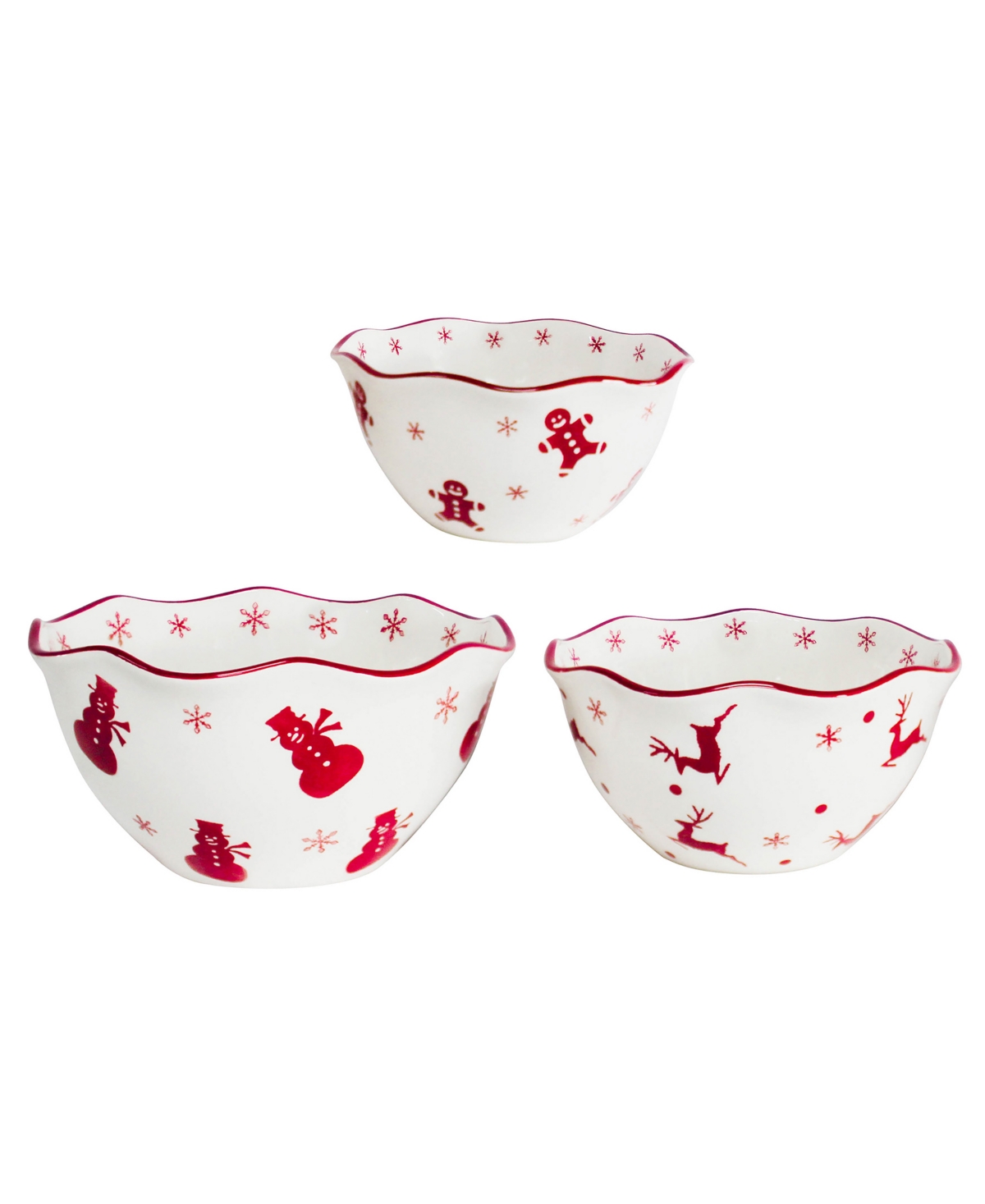 Click here for Euro Ceramica Winterfest 3-Piece Candy Bowl Set -... prices