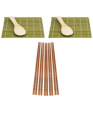 Helen’s Asian Kitchen Sushi Rolling Set, Includes 2 Sushi Mats 2 Rice ...
