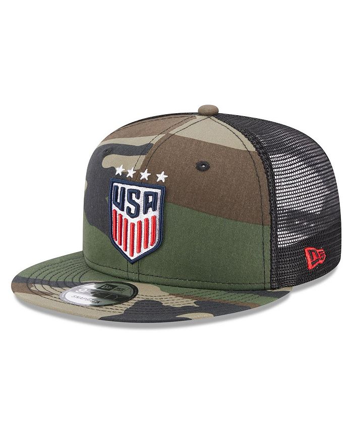 New Era Men's Camo, Navy Uswnt Logo Classic 9Fifty Trucker Snapback Hat ...