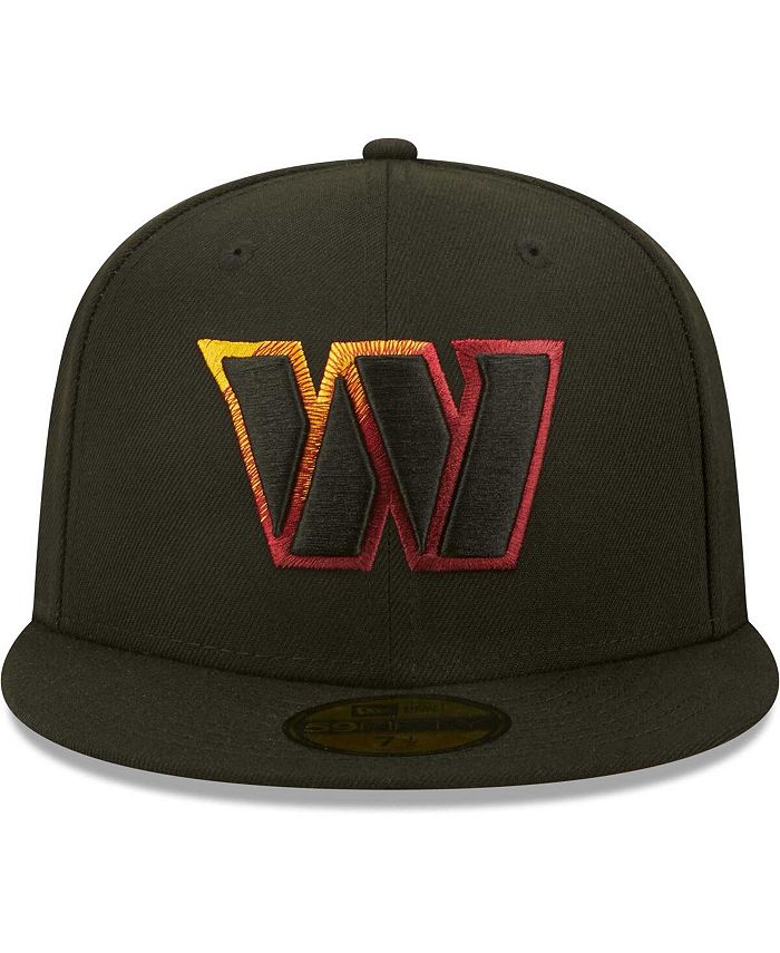 New Era Men's Black Washington Commanders Color Dim 59FIFTY Fitted Hat ...