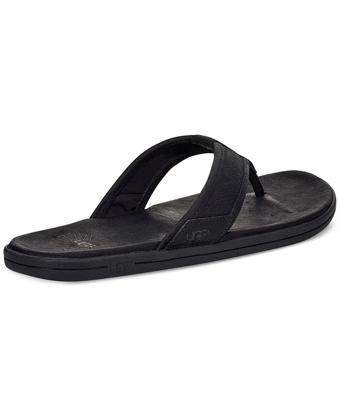 UGG® Men's Seaside Leather Lightweight Flip-Flop Sandal - Macy's