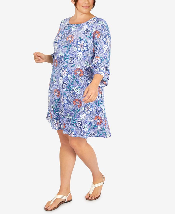 Ruby Rd. Plus Size Puff Floral Print Dress & Reviews - Dresses - Plus ...