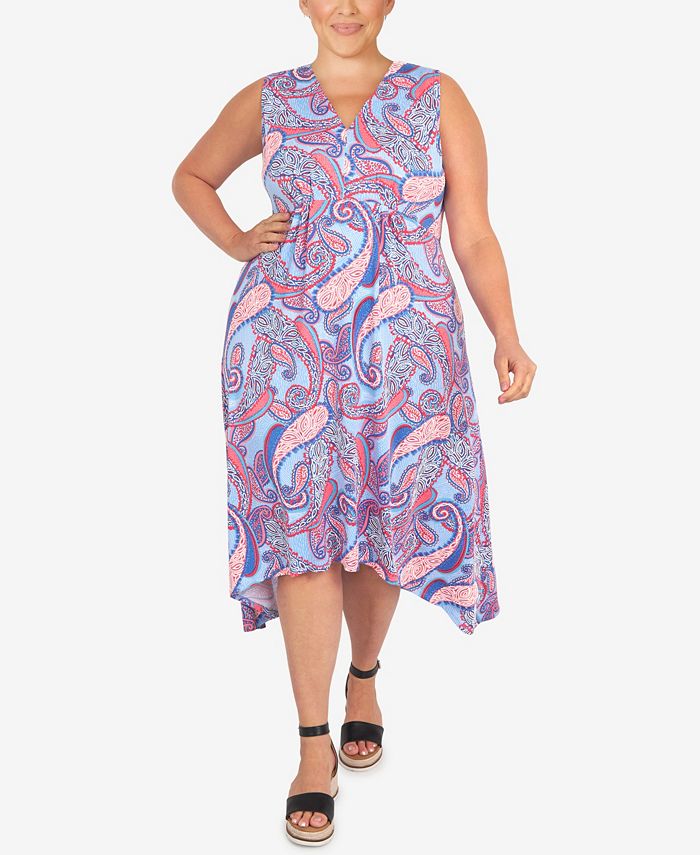 Ruby Rd. Plus Size Puff Paisley Dress - Macy's