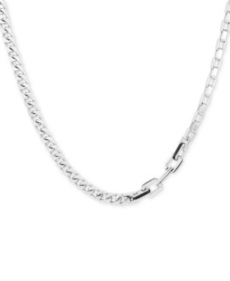 GUESS Silver-Tone Crystal & Jet Curb Chain Link Necklace, 16" + 2 ...