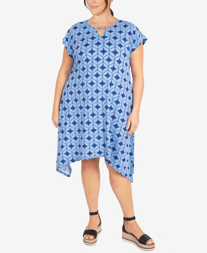 Ruby Rd. Plus Size Geo Puff Print Dress - Macy's