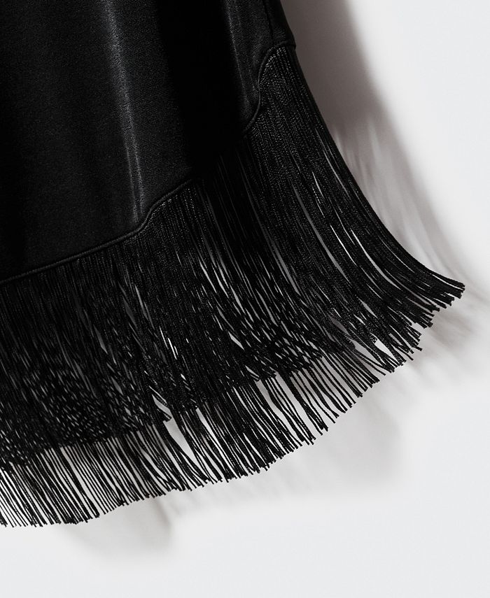 MANGO Women's Asymmetrical Fringed Dress - Macy's