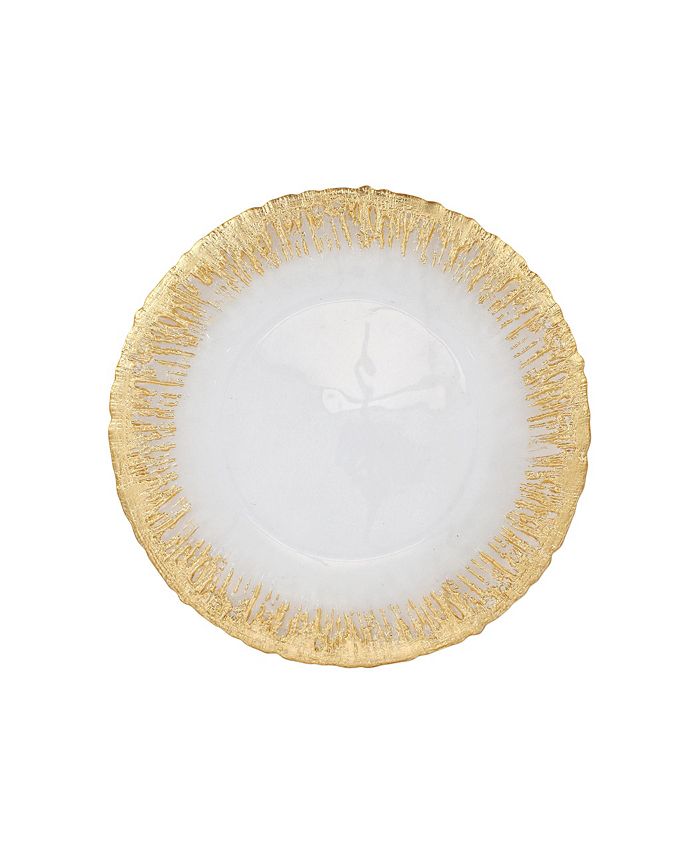 VIETRI Rufolo Glass Gold Brushstroke Dinner Plate 11" - Macy's