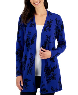 JM Collection Women's Foliage Flyaway Cardigan, Created for Macy's - Macy's