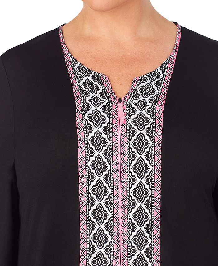 Ellen Tracy Women's Plus Size 3/4 Sleeve Zip Up Robe - Macy's