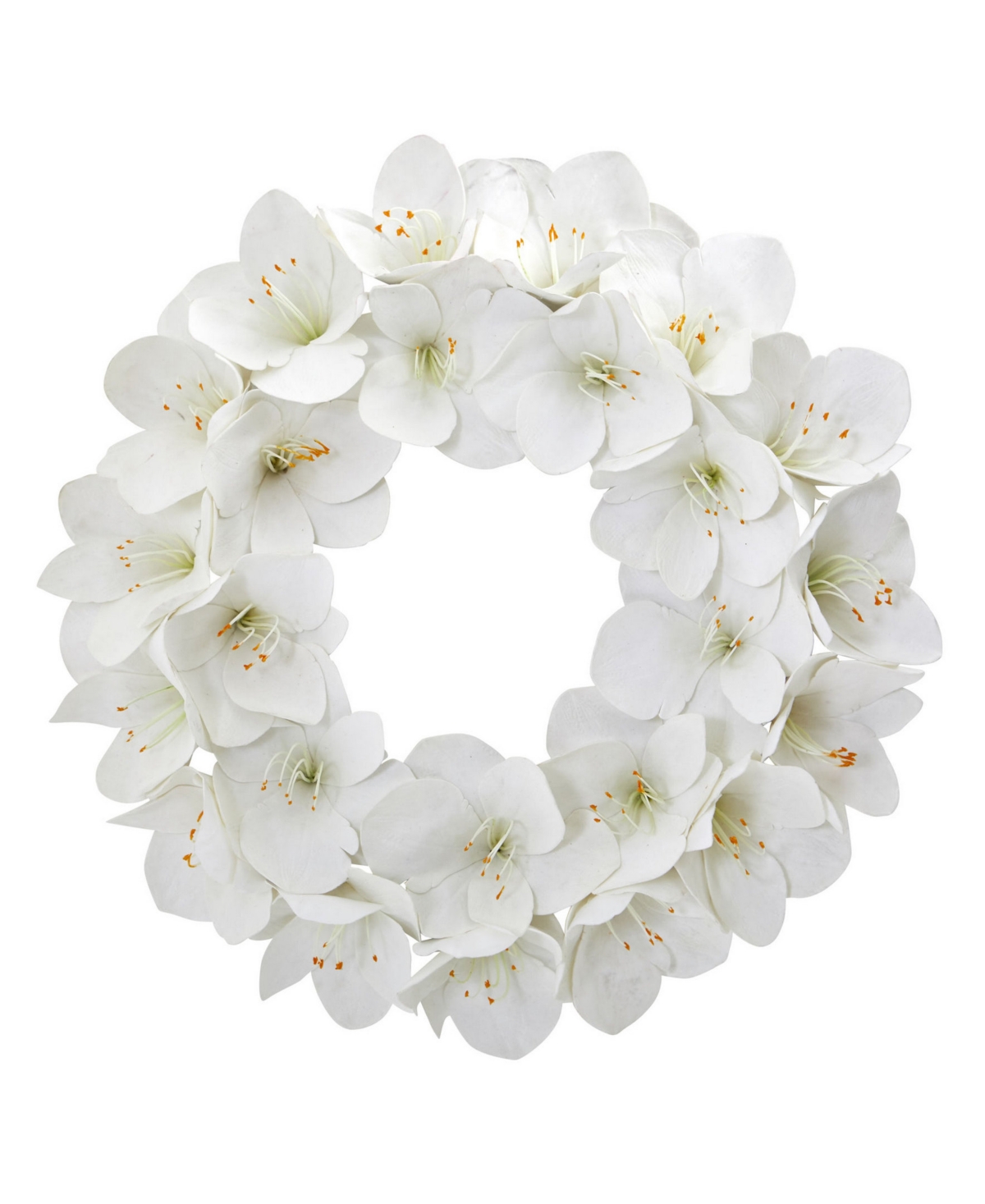 Click here for Nearly Natural 24 Amaryllis Artificial Wreath - Wh... prices
