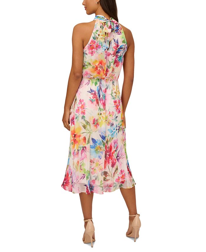 Adrianna Papell Women's Sleeveless Chiffon Halter Dress - Macy's