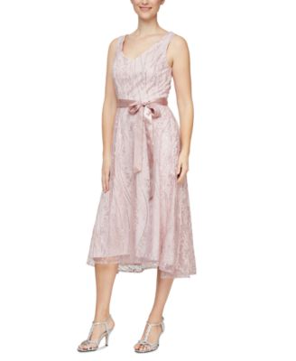 Alex & Eve Women's Embroidered V-Neck A-Line Dress - Macy's