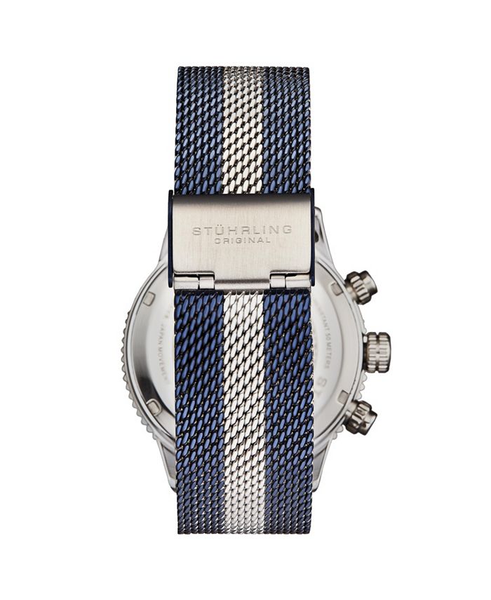 Stuhrling Men's Monaco Blue|Silver-tone Stainless Steel , Blue Dial ...