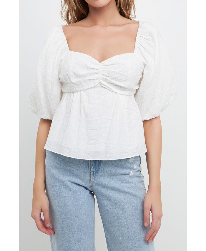 Free the Roses Women's Textured Back Tied Top - Macy's