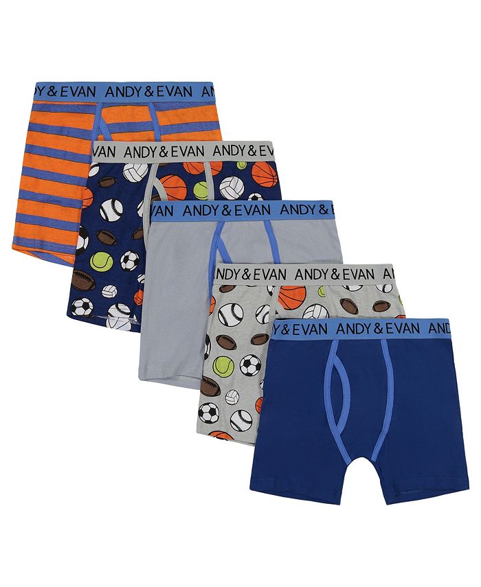 Andy & Evan Toddler/Child Boys Five Pack Boxer Briefs Underwear - Macy's
