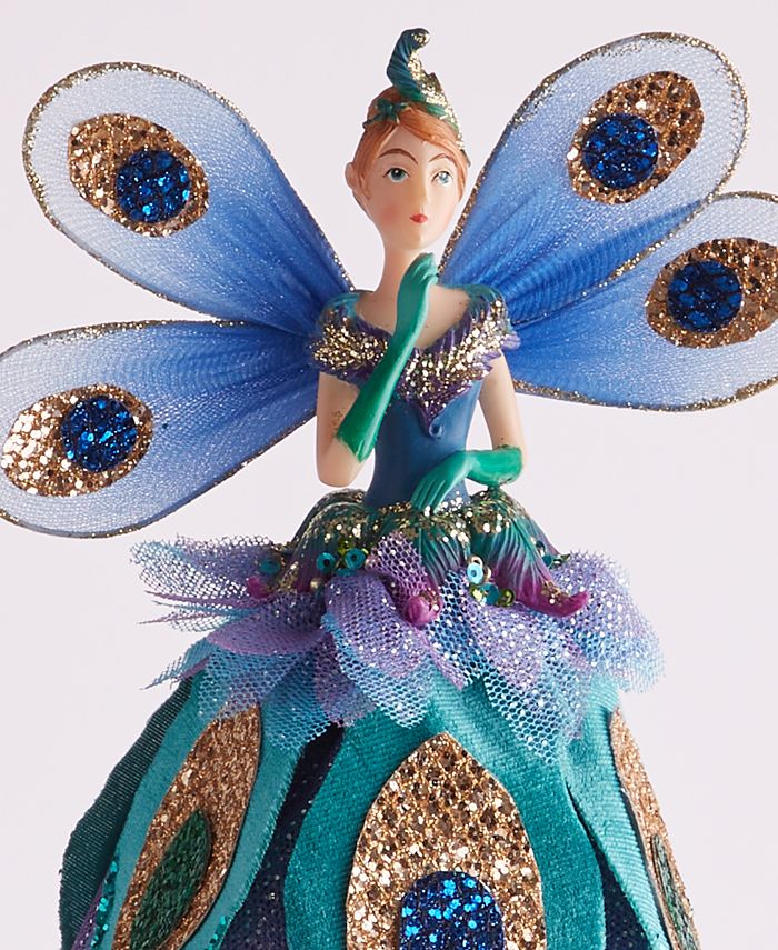 Holiday Lane Blue Peacock Fairy Tree Topper, Created for Macy's - Macy's