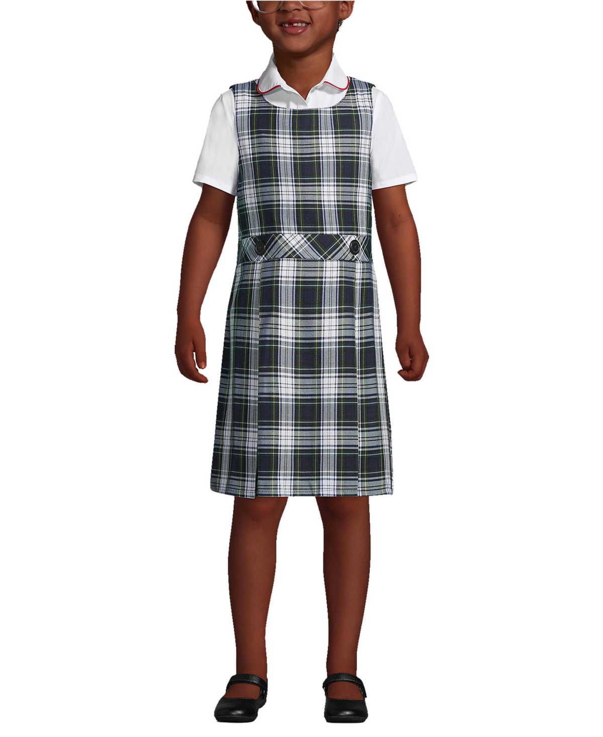 Click here for Lands End School Uniform Girls Plaid Jumper Top of... prices