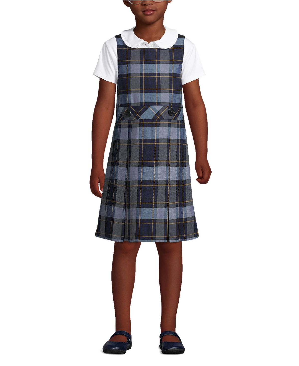 Click here for Lands End School Uniform Girls Plaid Jumper Top of... prices