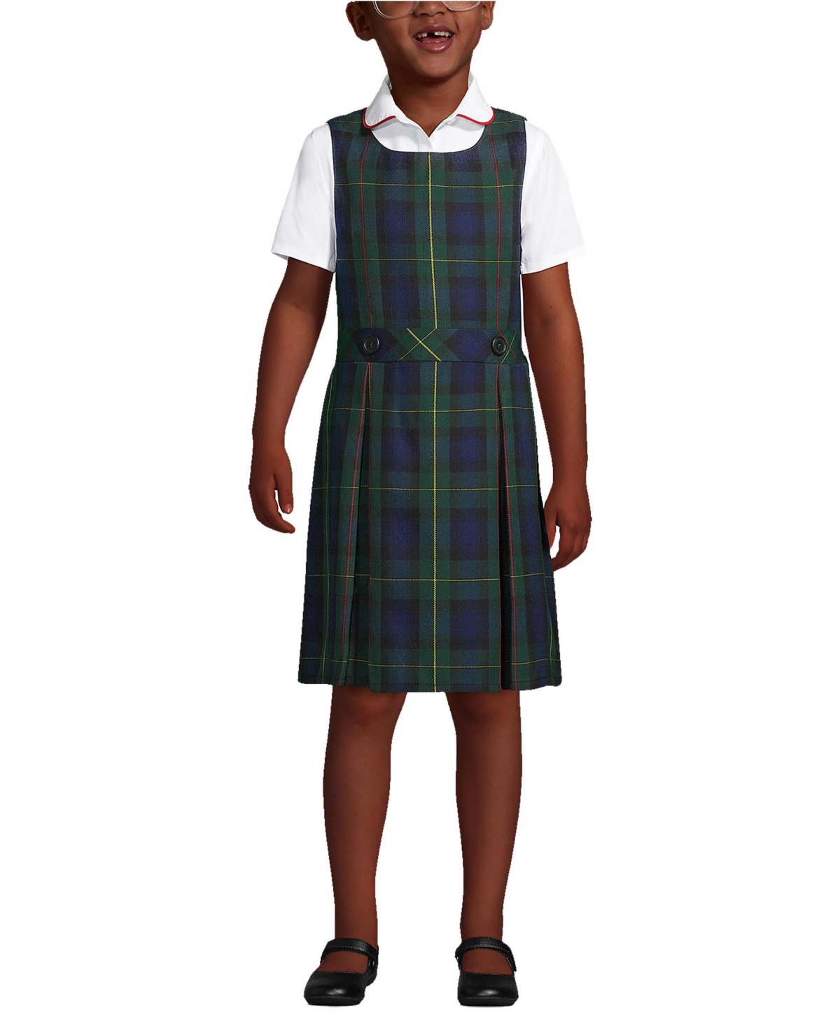 Click here for Lands End School Uniform Girls Plaid Jumper Top of... prices