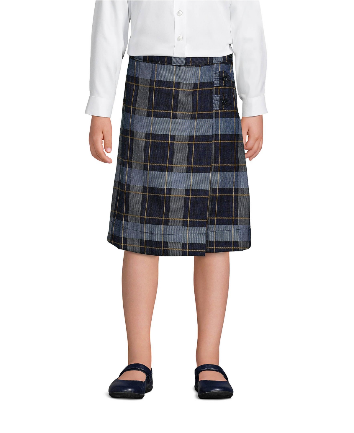 Lands' End Child School Uniform Girls Plaid A-line Skirt Below The Knee ...