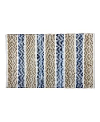 Lucky Brand Cam Diamond Stripe Jute, Denim 27" x 45" Accent Rug - Macy's