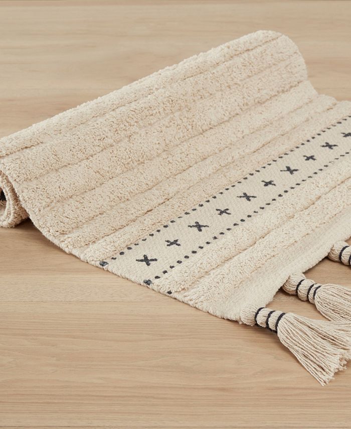 Lucky Brand Overtufted Cotton Fringe 2-Piece Bath Rug Set, 17" x 32 ...