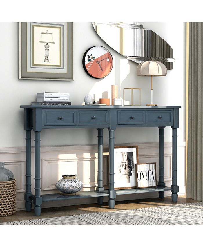Simplie Fun Console Table Sofa Table Easy Assembly With Two Storage ...