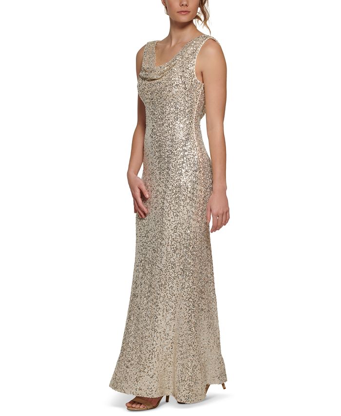 Vince Camuto Women's Sequined Cowl-Neck Gown - Macy's